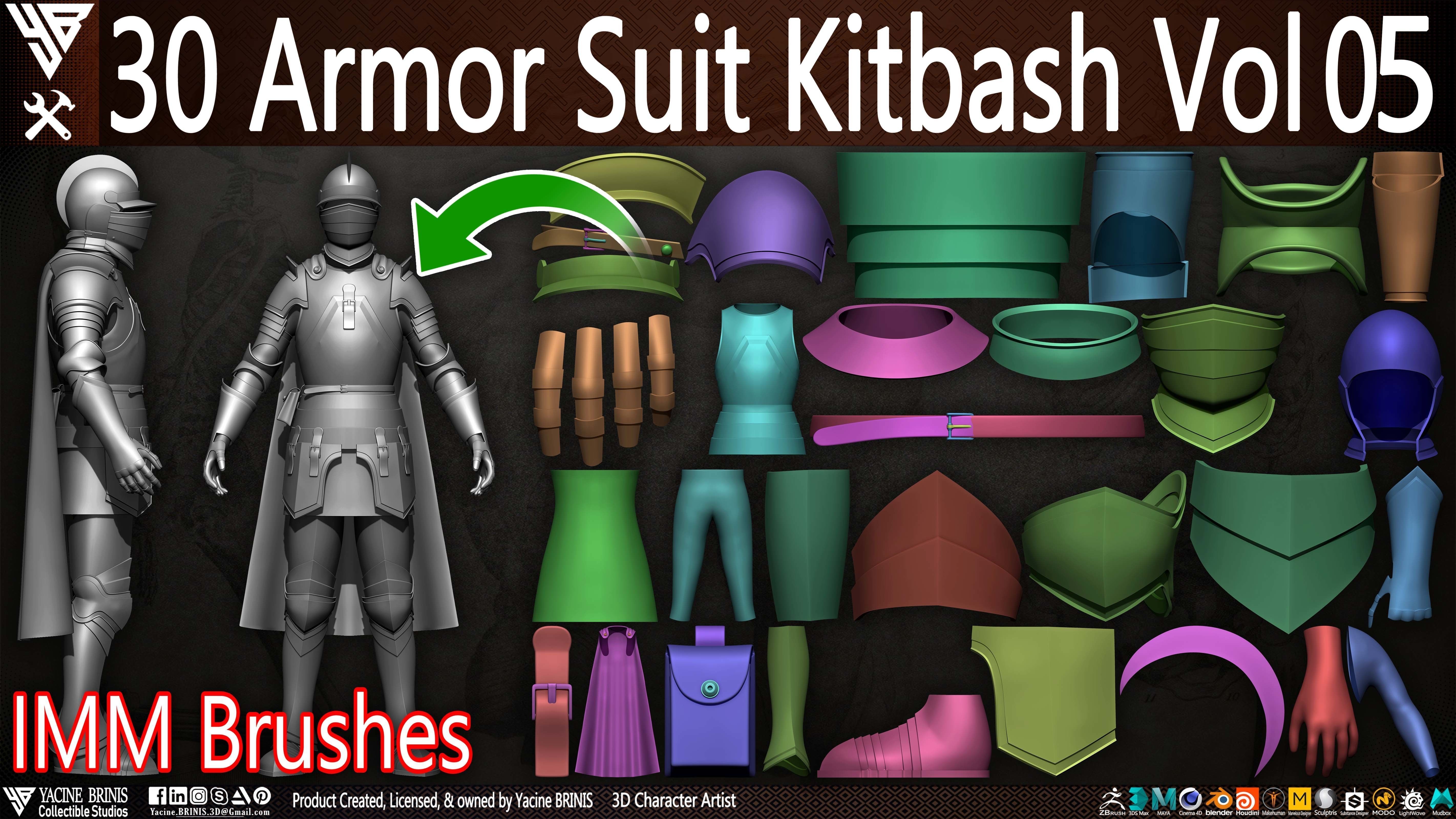 3D model 30 Armor Suit Kitbash Vol 05 VR / AR / low-poly | CGTrader