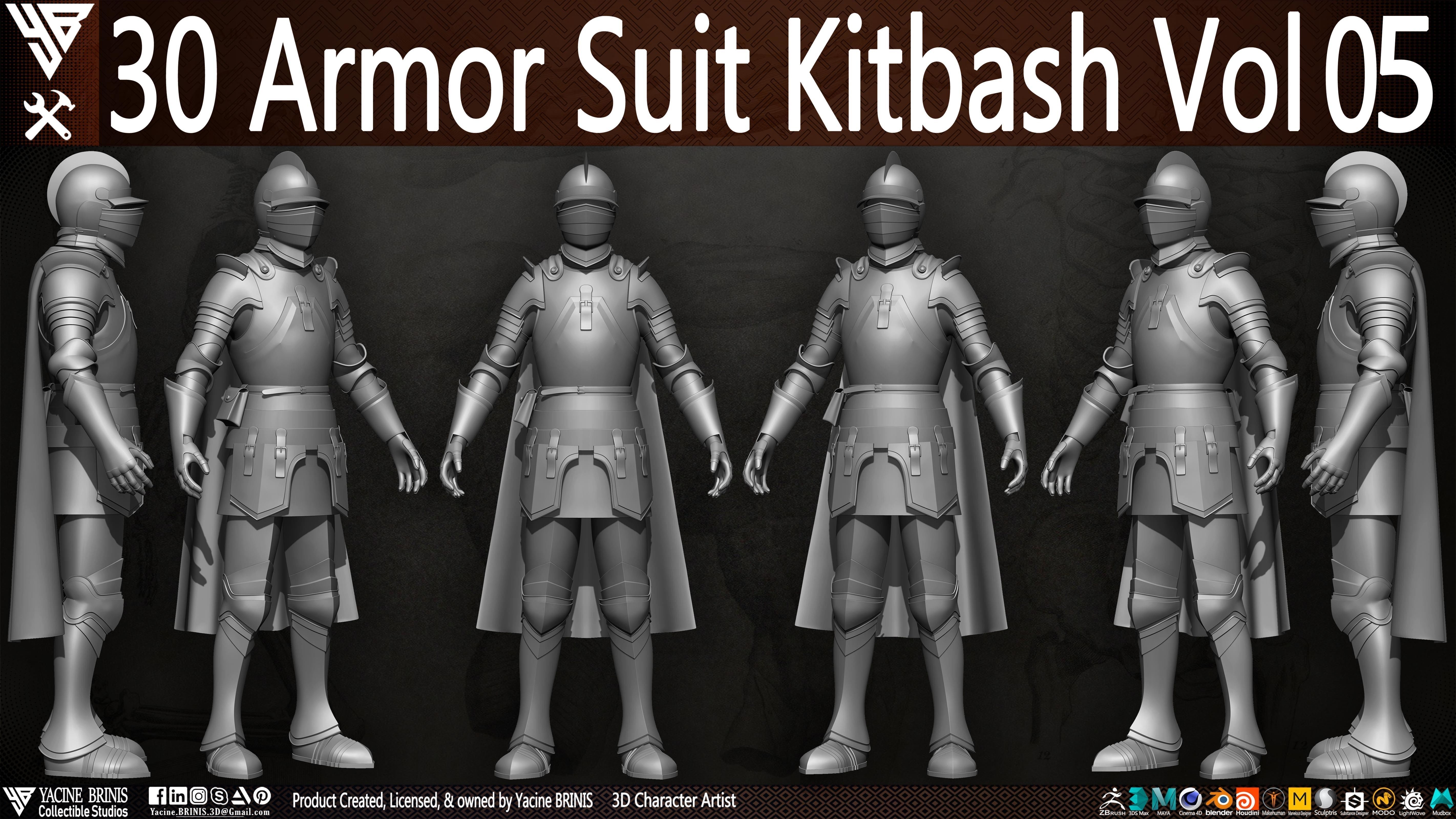 3D model 30 Armor Suit Kitbash Vol 05 VR / AR / low-poly | CGTrader