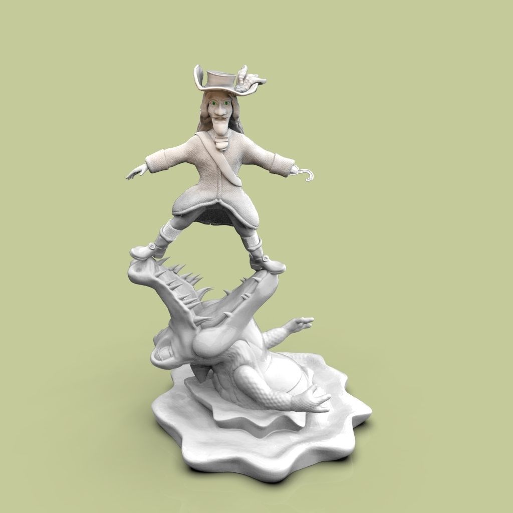 CAPTAIN HOOK AND TICK TOCK 3D model 3D printable | CGTrader