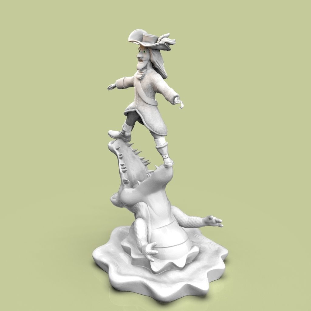 CAPTAIN HOOK AND TICK TOCK 3D model 3D printable | CGTrader