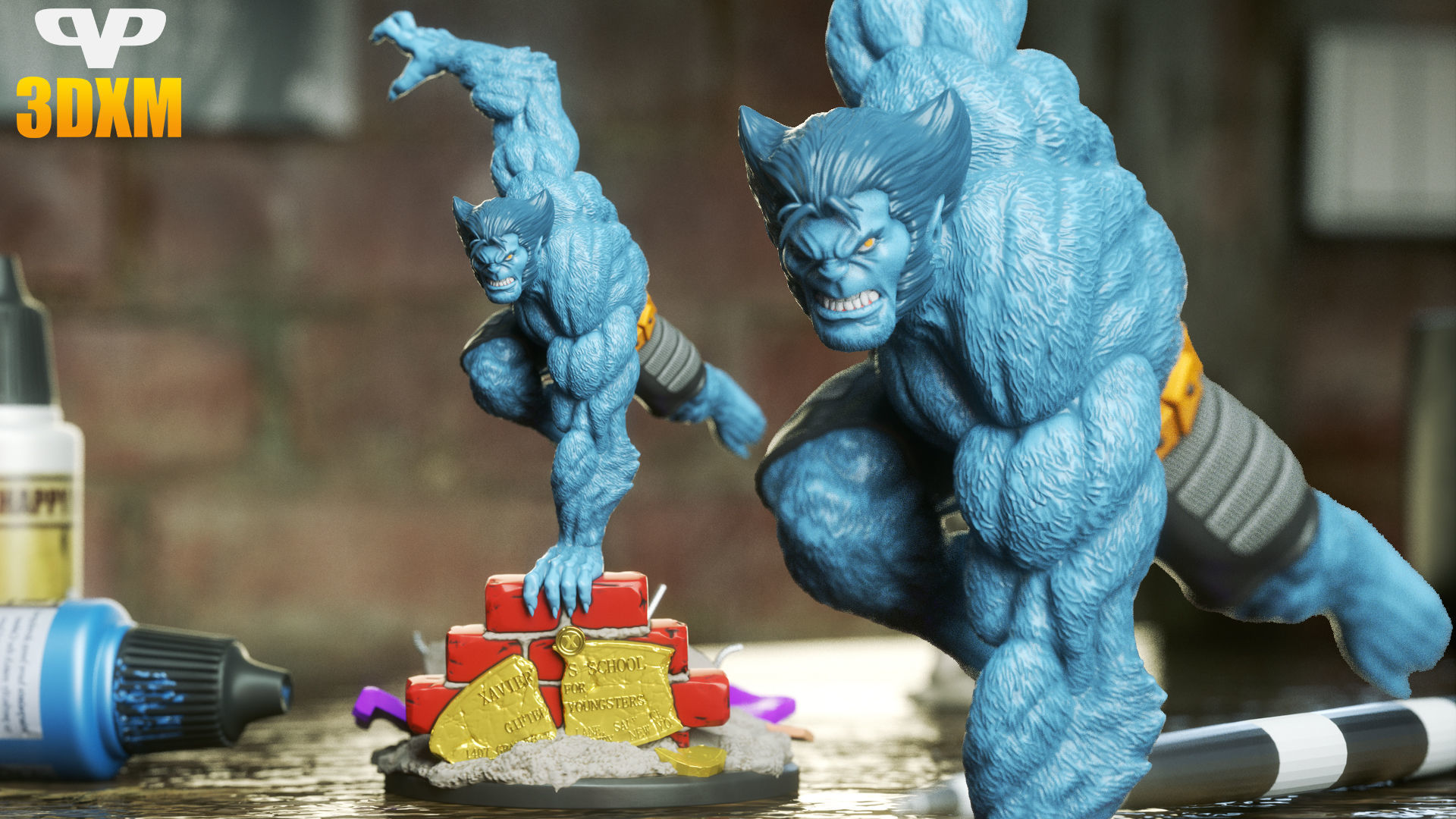 X-Men Beast STL for 3D Printing ChibiSTL 3DXM 3D model 3D printable ...