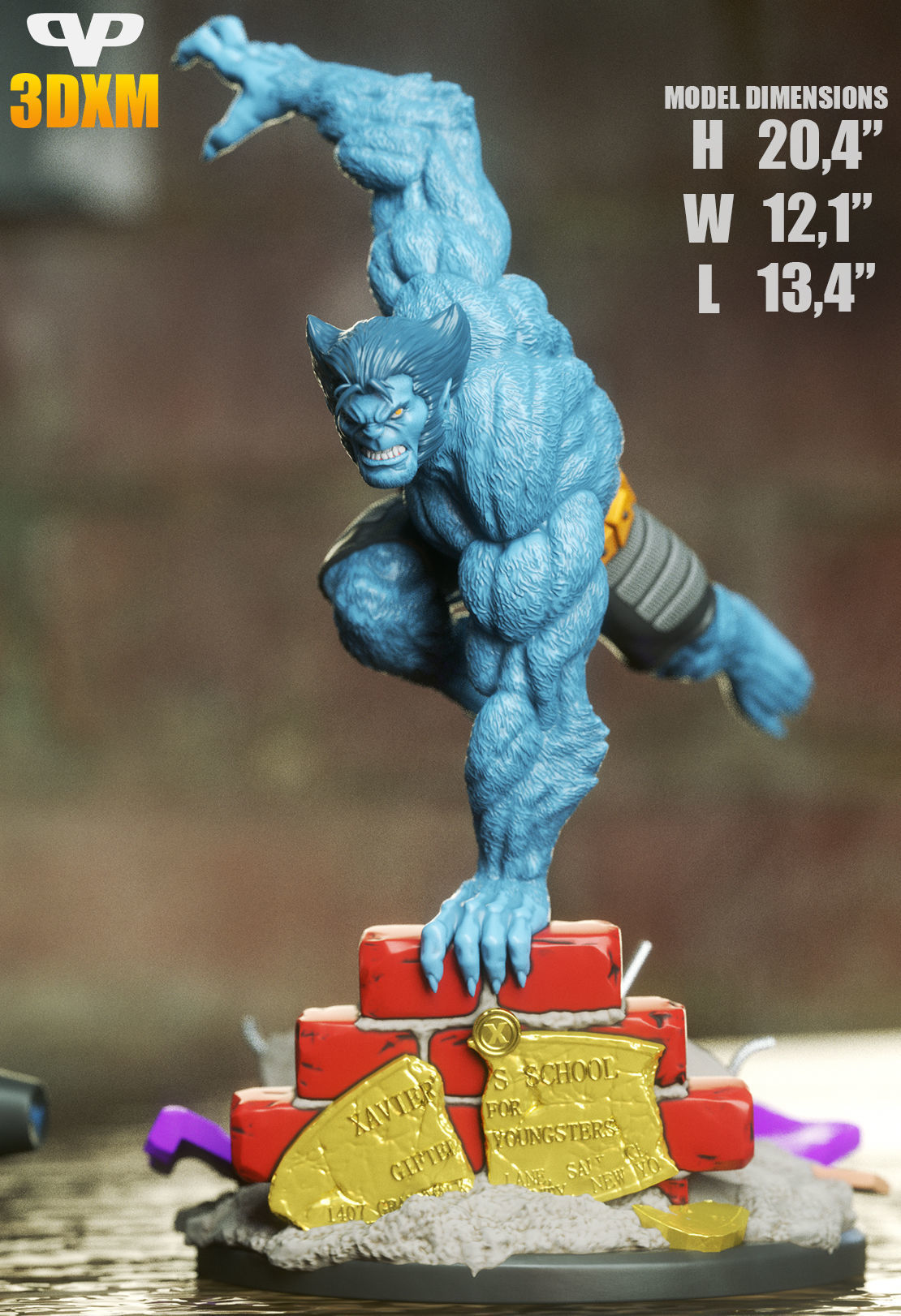 X-Men Beast STL for 3D Printing ChibiSTL 3DXM 3D model 3D printable ...