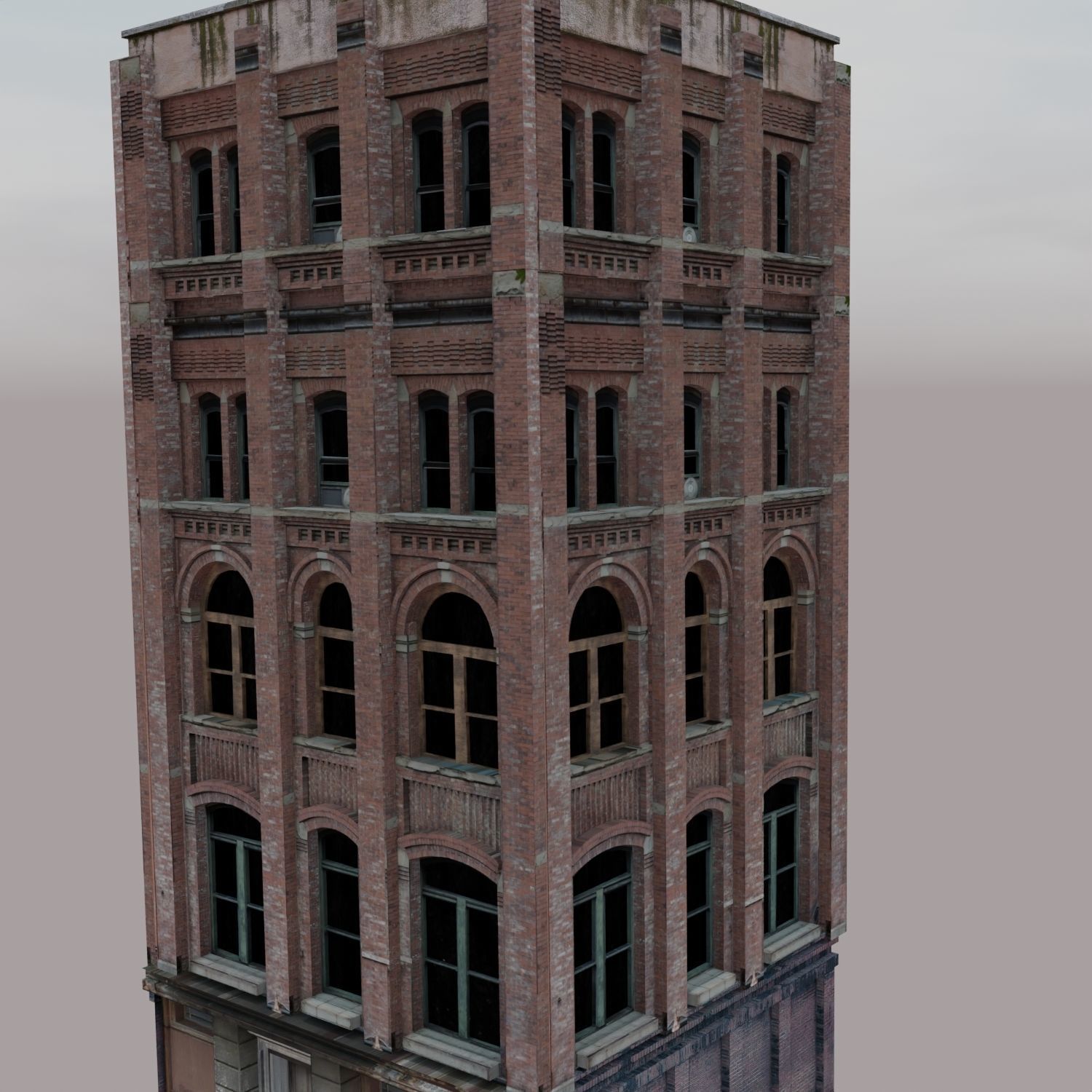 Brick Block Building free 3D model | CGTrader