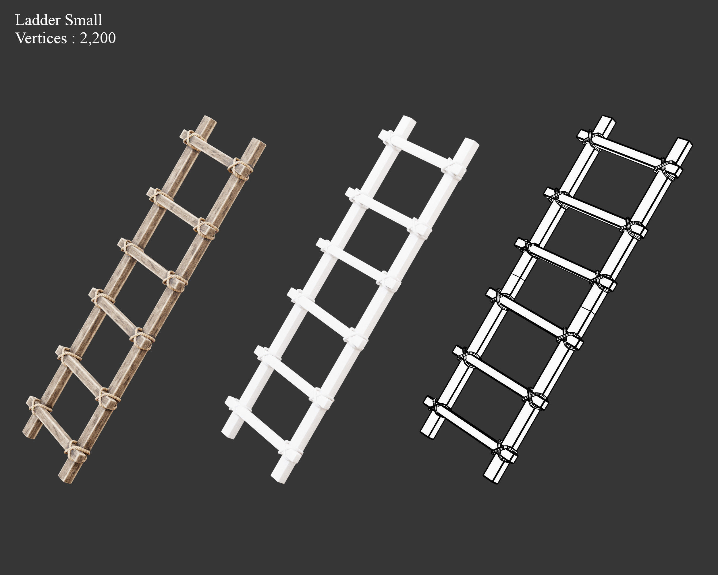3D model Medieval Siege Engine Ladders VR / AR / low-poly | CGTrader