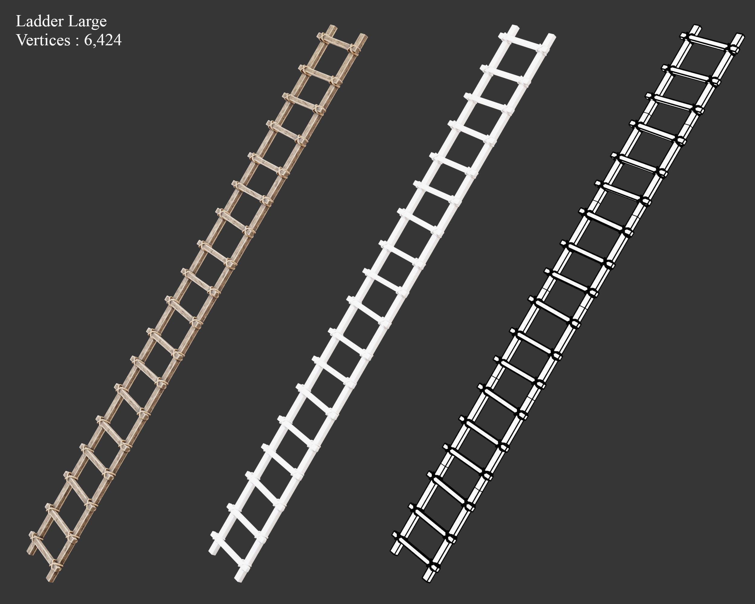 3D model Medieval Siege Engine Ladders VR / AR / low-poly | CGTrader