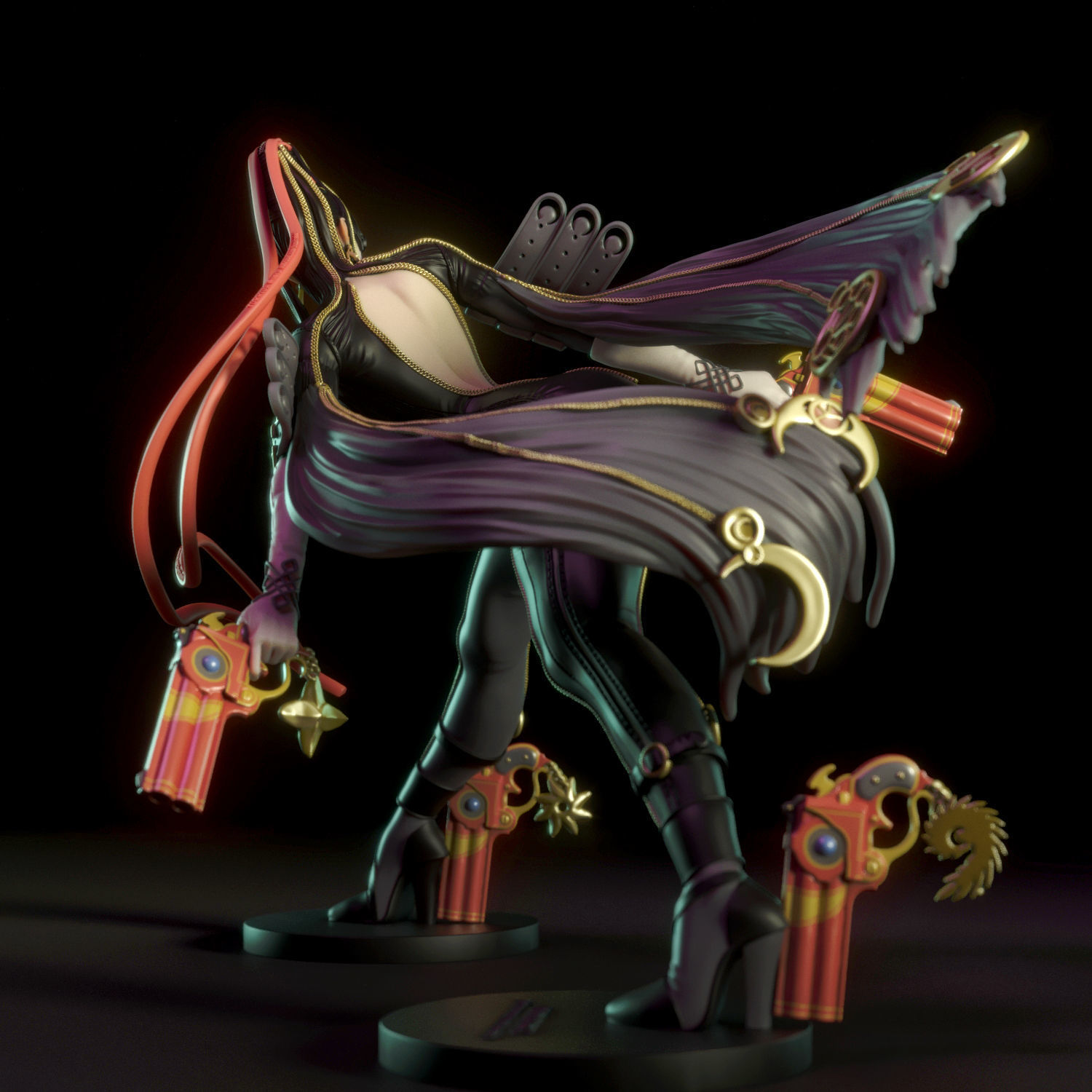 Bayonetta female figure holding gun 3D model 3D printable | CGTrader