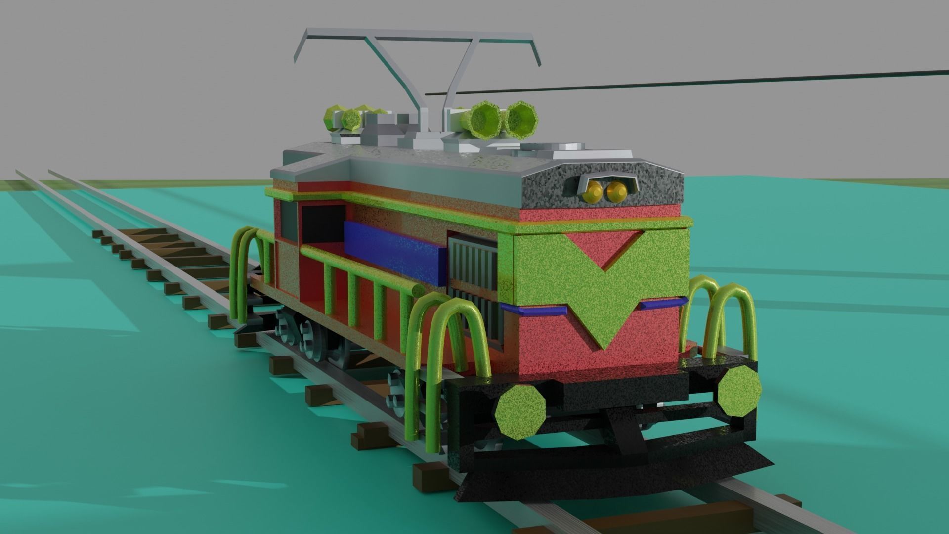 3D TRAIN WITH BOTH SIDE ENGINE 3D model animated | CGTrader