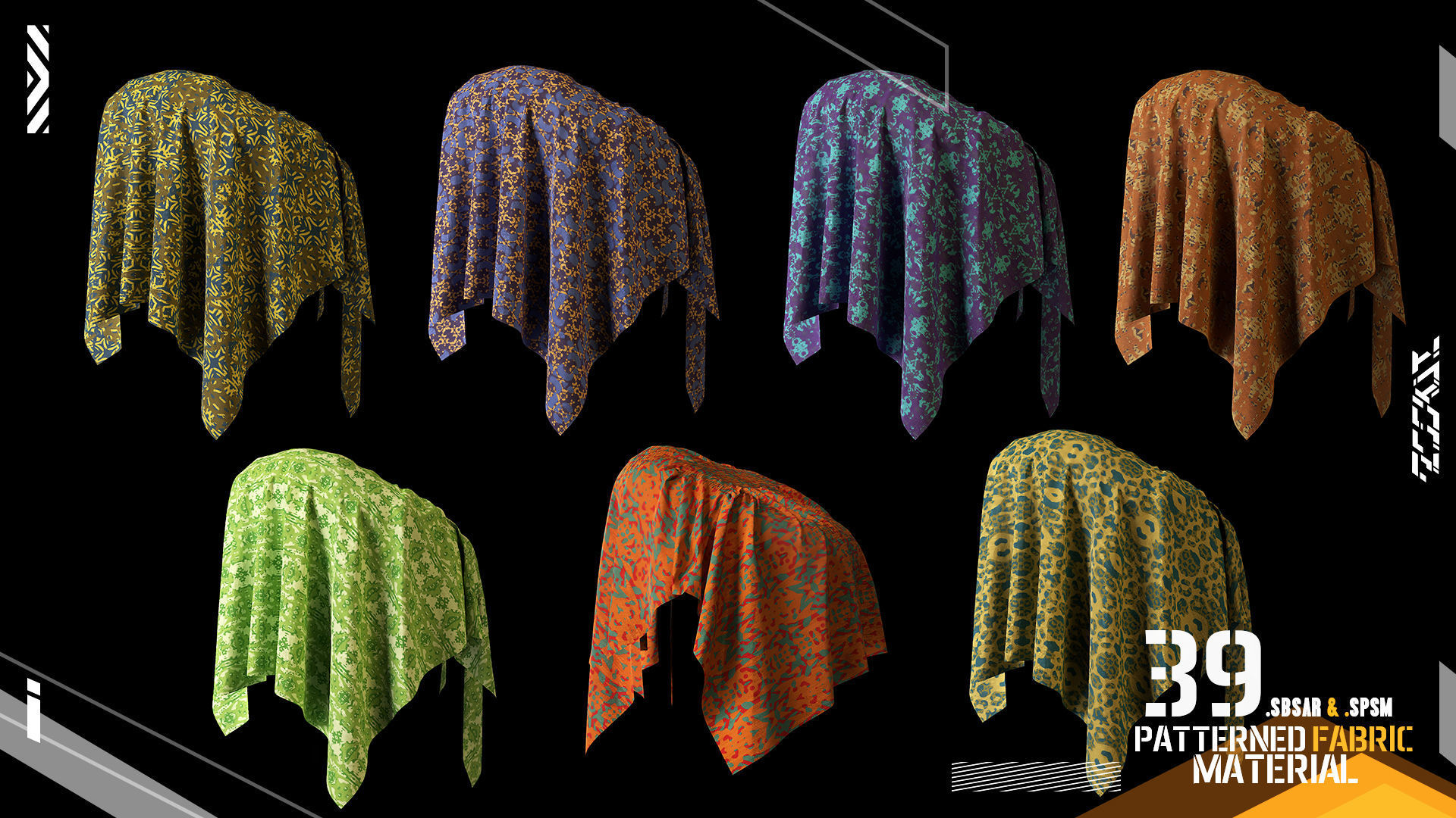 39 patterned fabric material sbsar and spsm free Texture | CGTrader