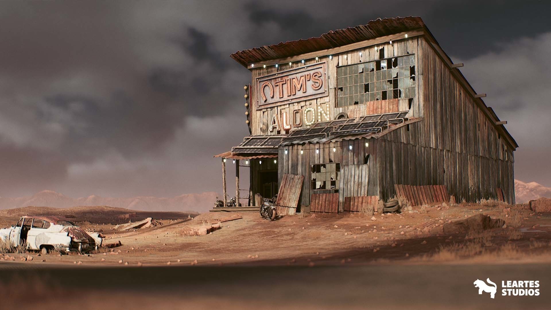 3D model Retropunk Saloon Environment VR / AR / low-poly | CGTrader