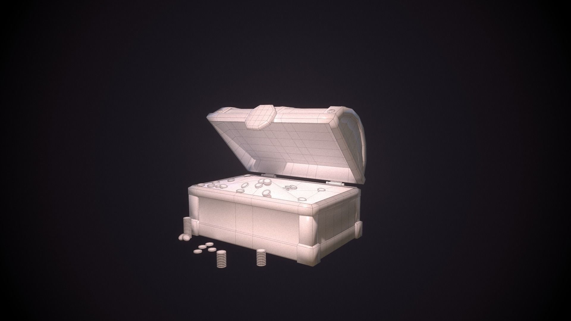 3D model Tresure Chest - BLUE VR / AR / low-poly | CGTrader