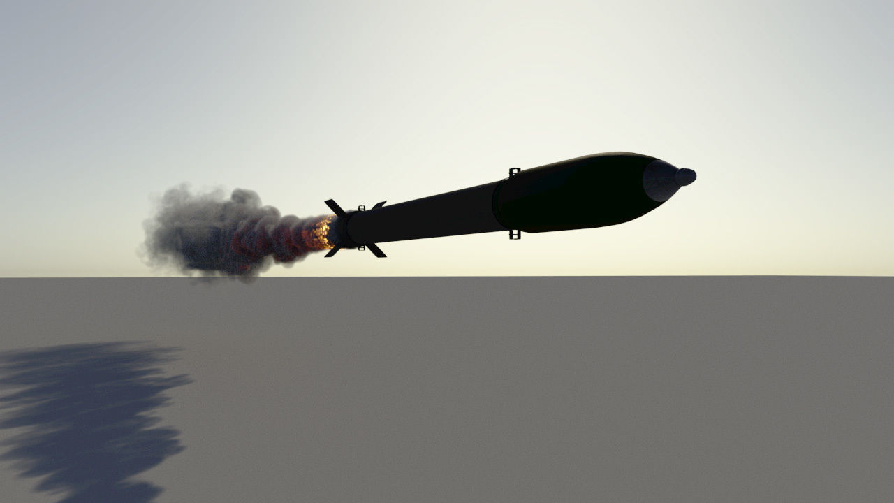 5 Inch MK1 FFAR Rocket incl Smoke trail 3D model | CGTrader