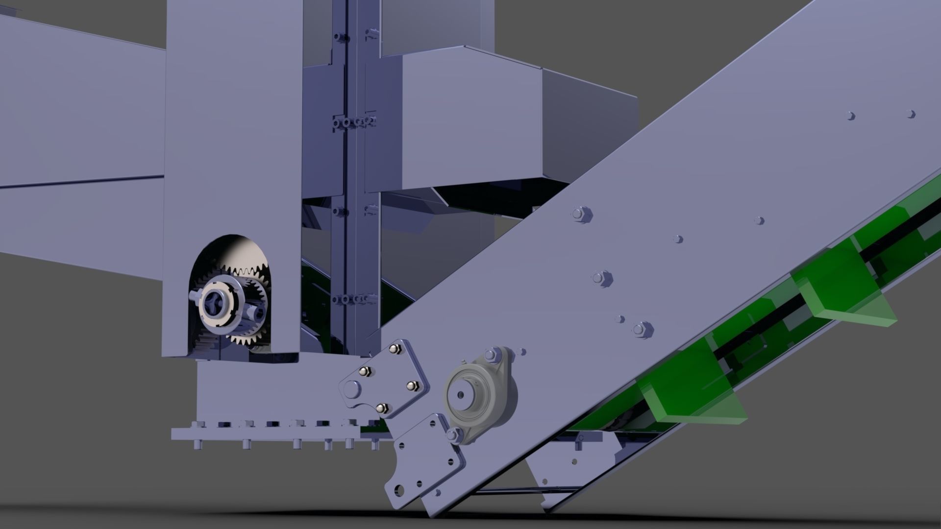 Wood Cutting Machine With Conveyor 3D model rigged | CGTrader