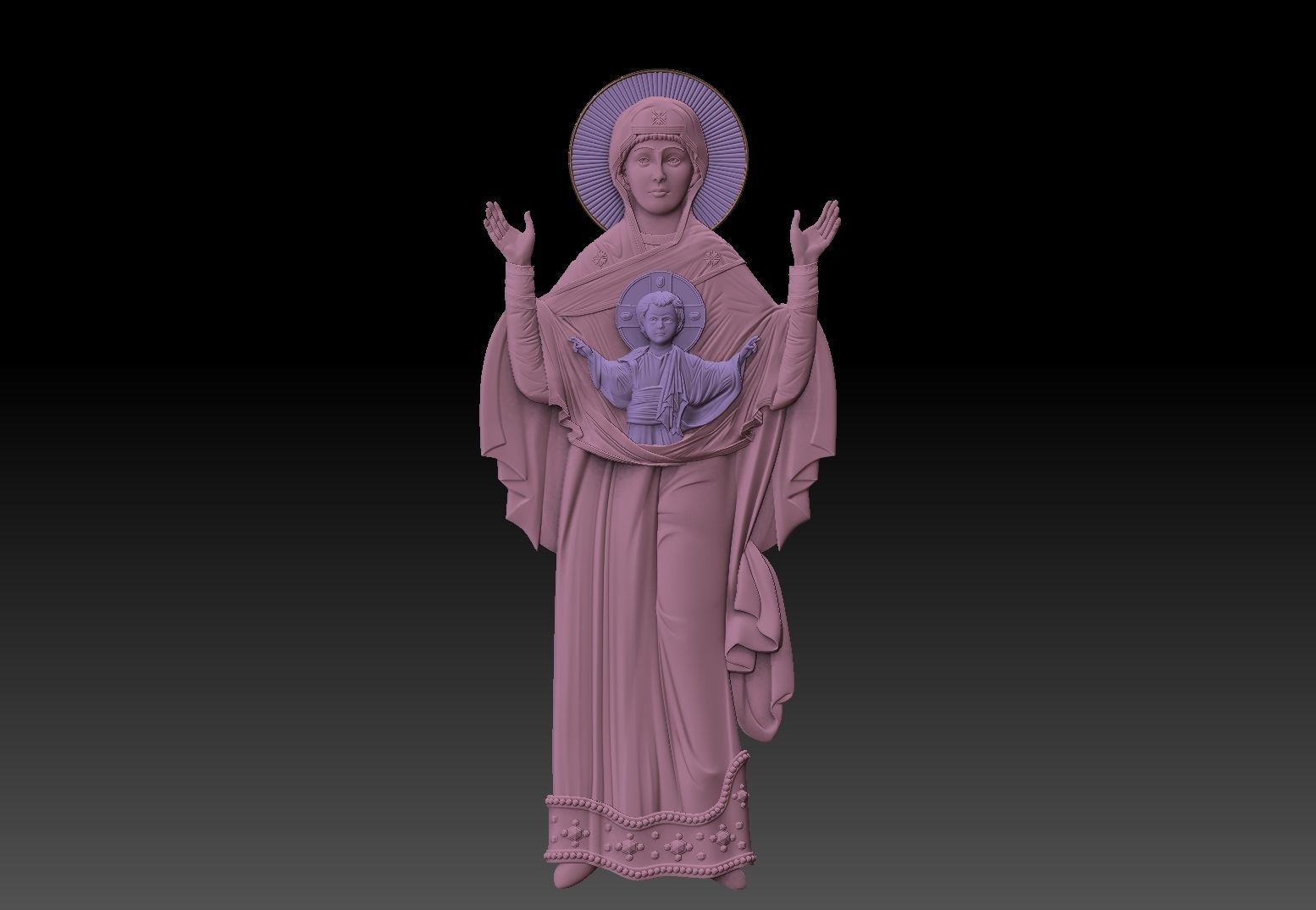 Virgin Mary Our Lady of the Sign 3D model 3D printable | CGTrader