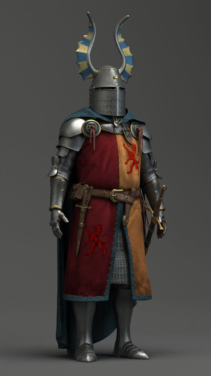 Knight in armor with horns 3D model | CGTrader
