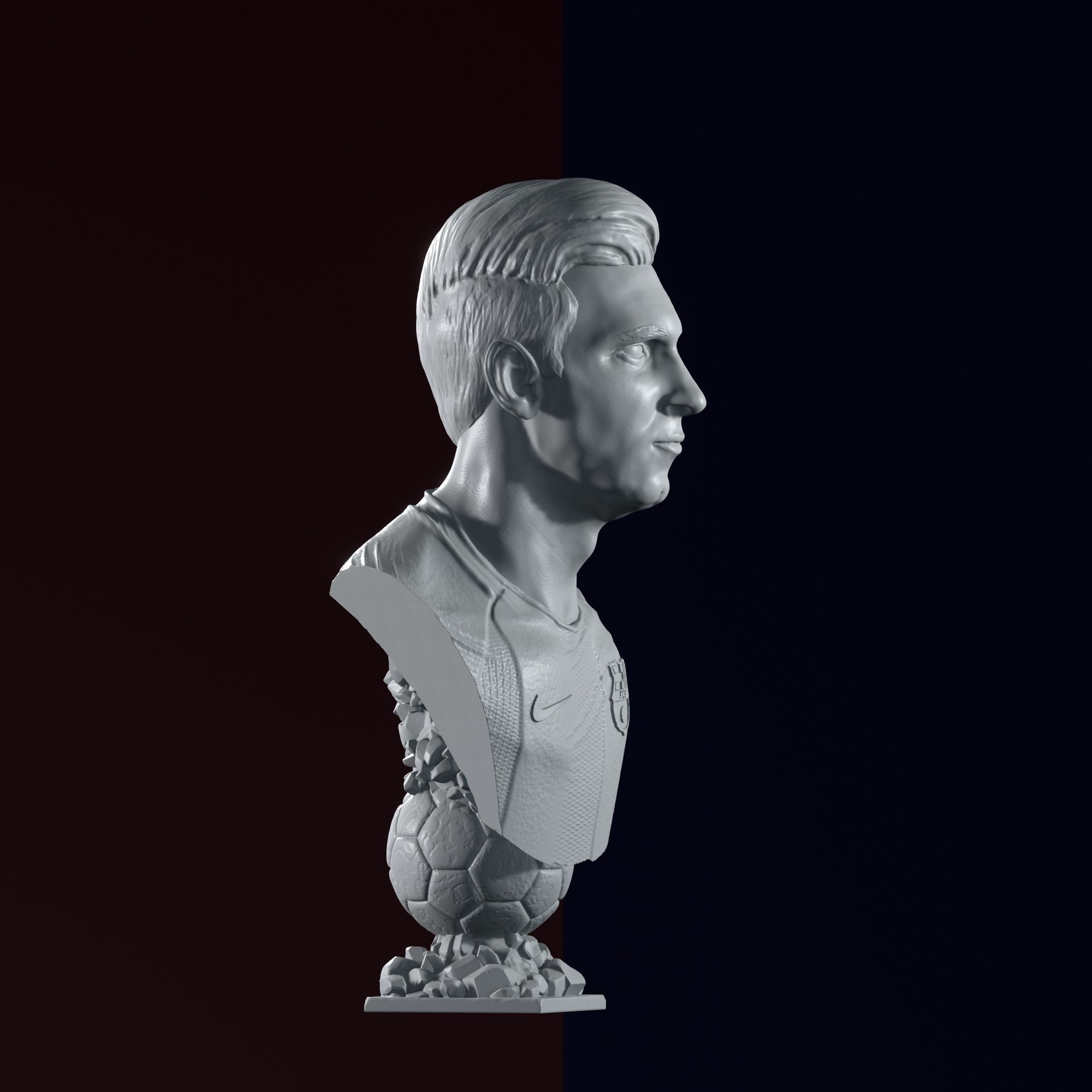 Lionel Messi 3d bust for printing 3D model 3D printable | CGTrader