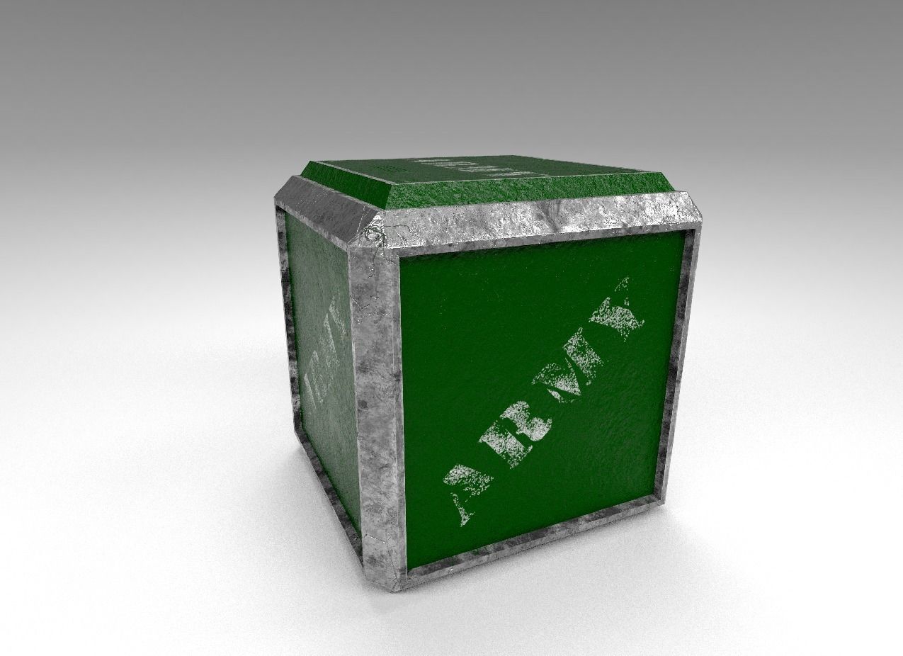 3D model Army Crate PBR low-poly Game Prop Low-poly 3D model VR / AR ...