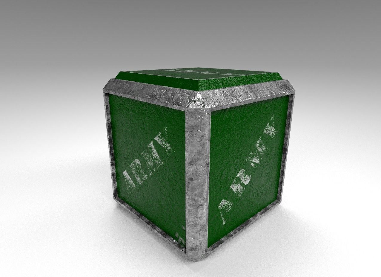 3D model Army Crate PBR low-poly Game Prop Low-poly 3D model VR / AR ...