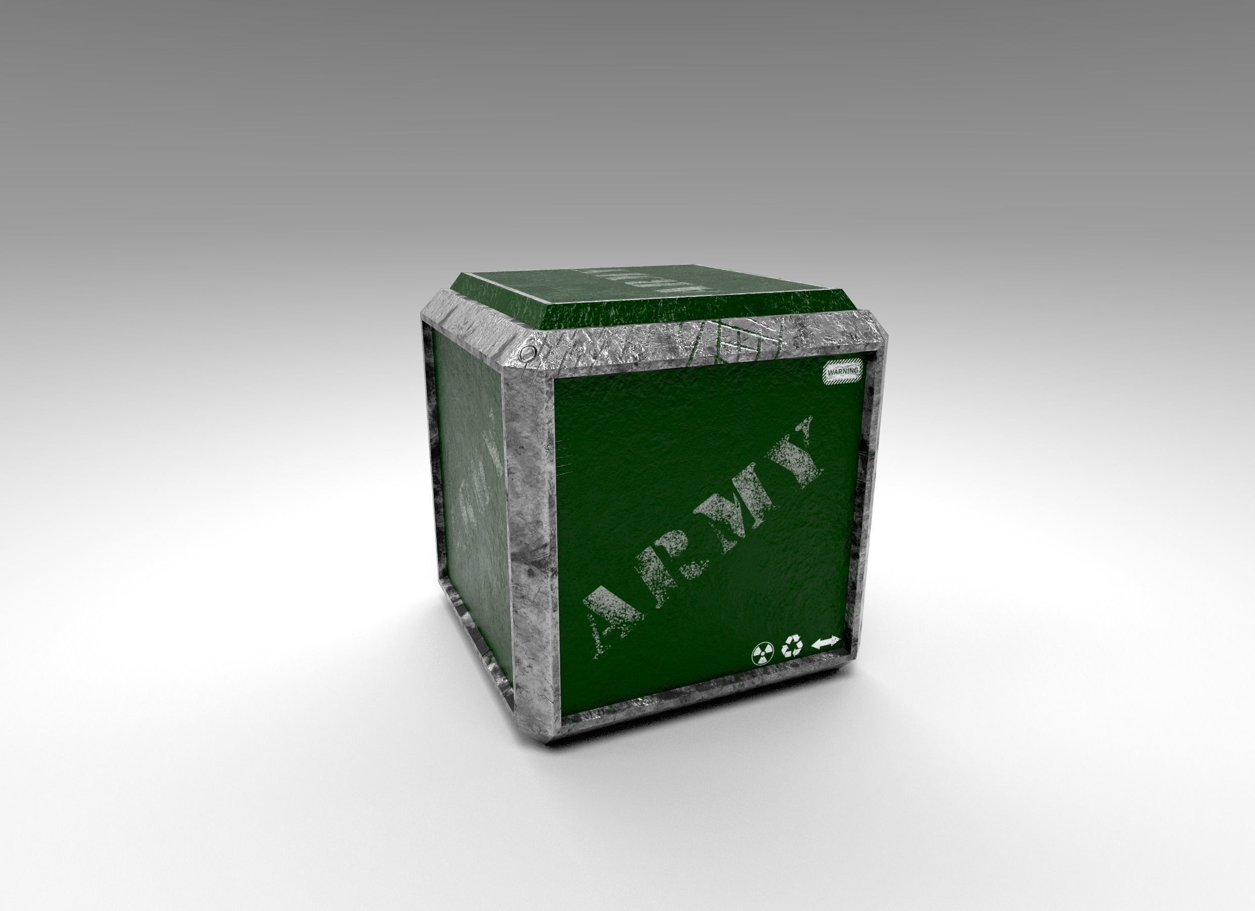 3D model Army Crate PBR low-poly Game Prop Low-poly 3D model VR / AR ...