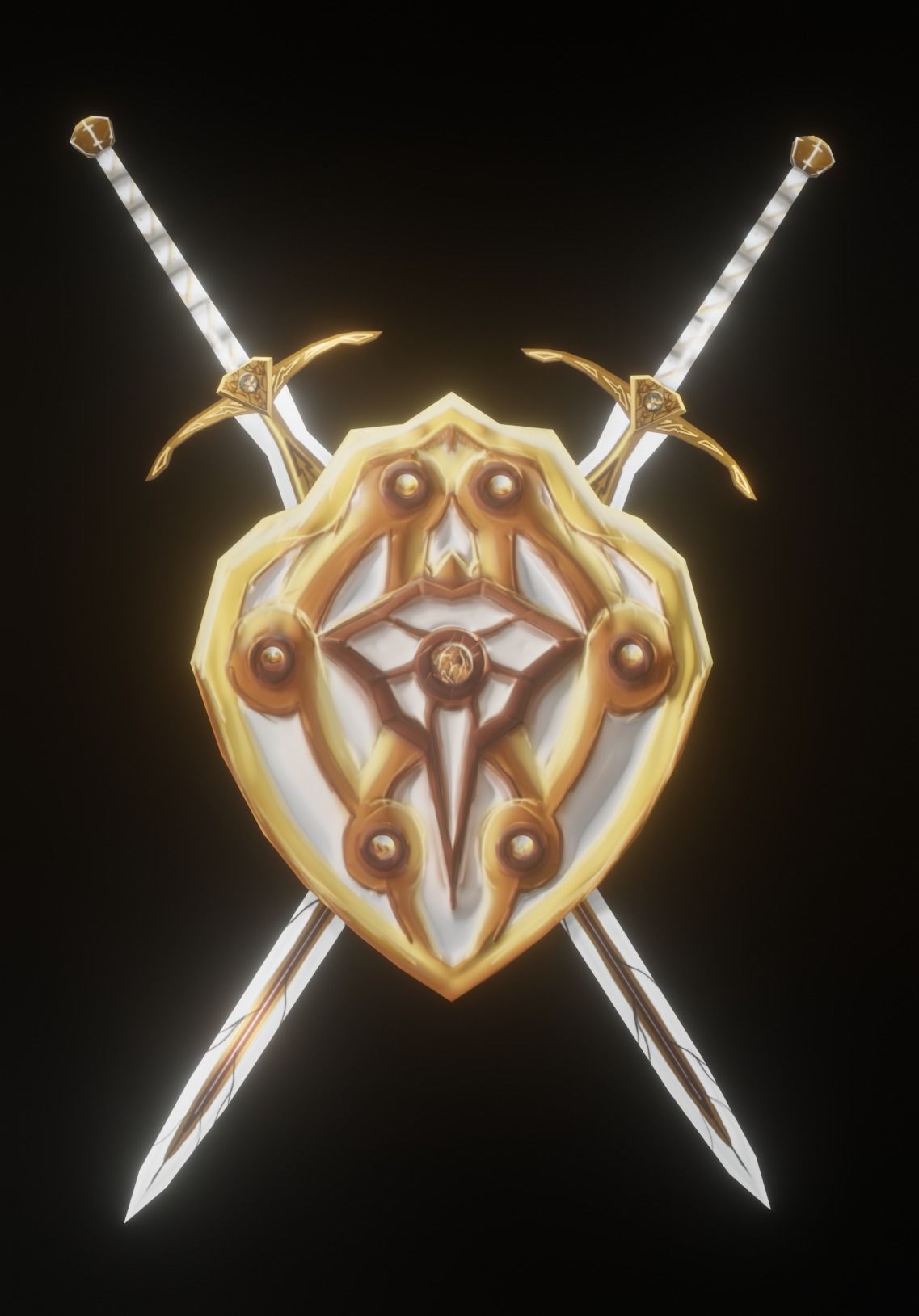 3D model Hand Painted Sword and Shield VR / AR / low-poly | CGTrader