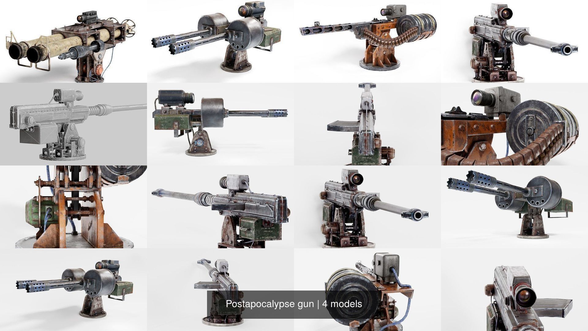 3D Model Collection Postapocalypse gun da1 VR / AR / low-poly | CGTrader