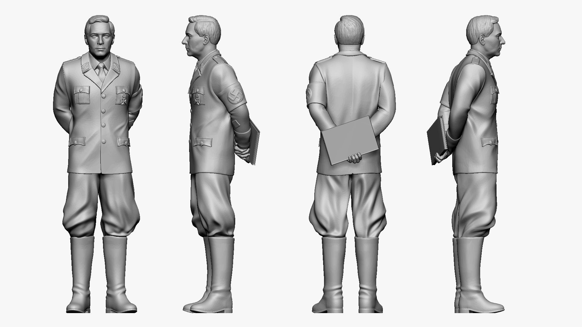 001230 man in nazi gestapo uniform shtirlits 3dp 3D model 3D printable ...