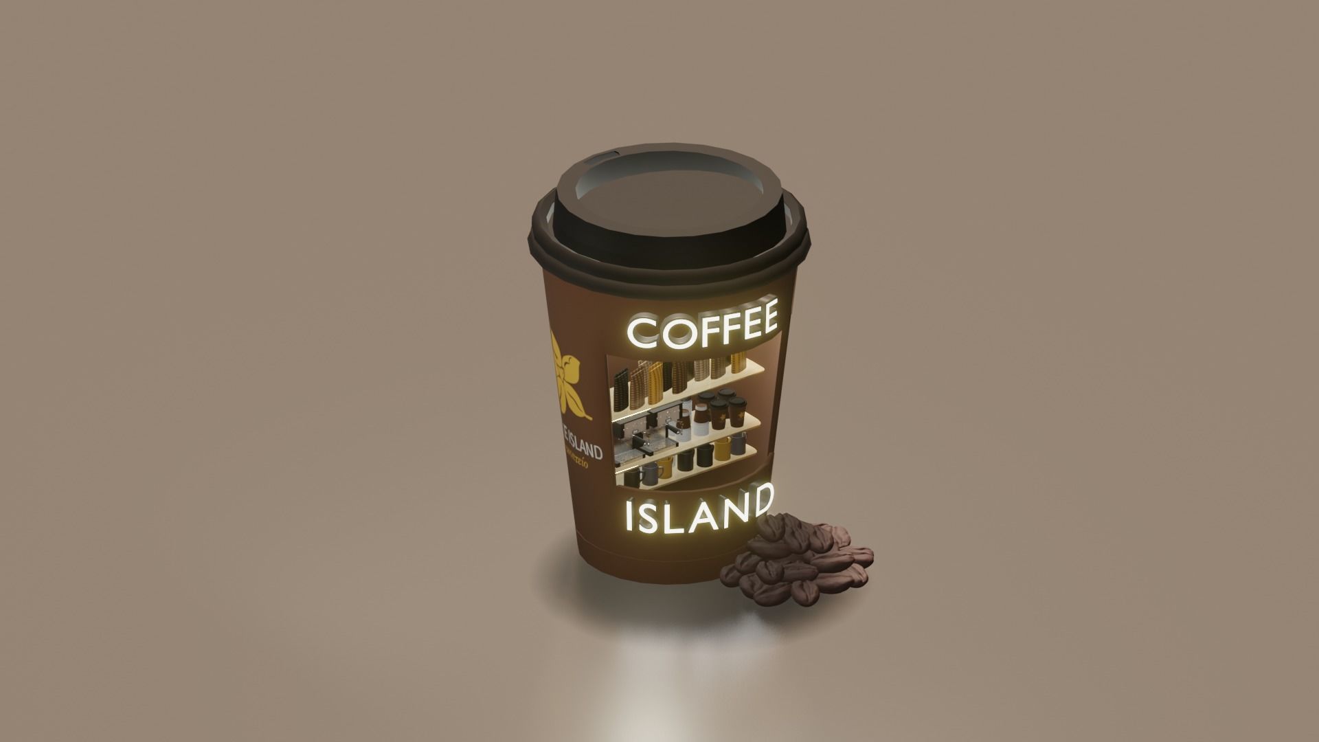 Coffee Cup Store 3D model | CGTrader