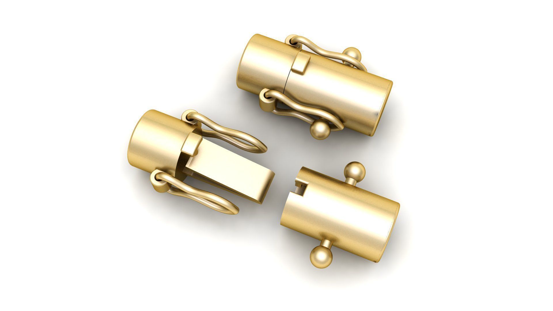 8mm Plain Gold Round Lock Type 2 3D model 3D printable | CGTrader