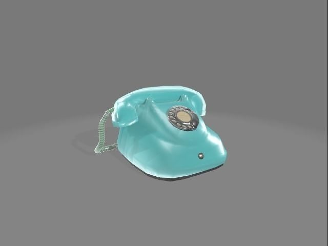 3D model Green Retro Dial Phone VR / AR / low-poly | CGTrader