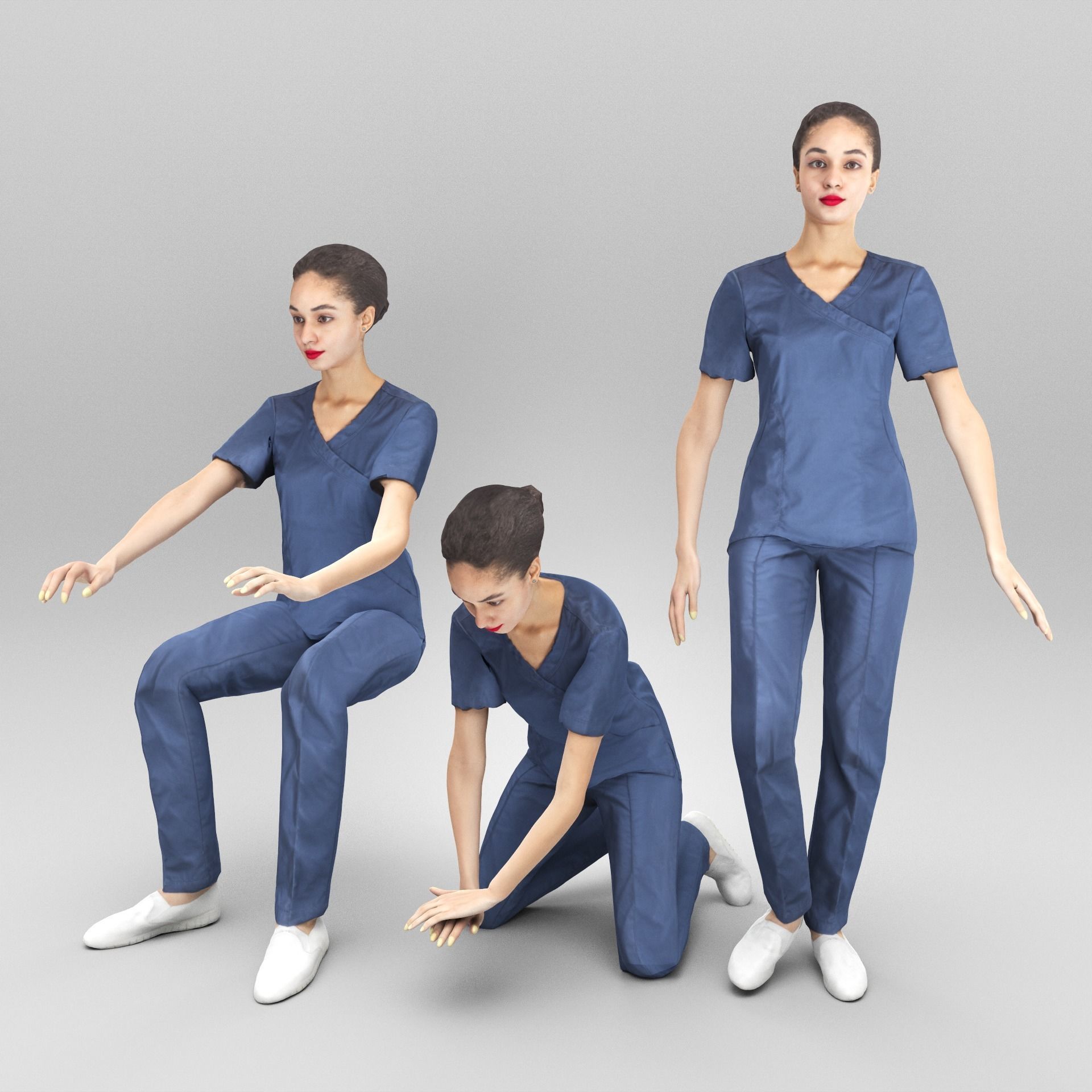 3D model Animated medical nurse 352 VR / AR / low-poly | CGTrader