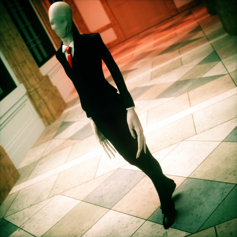 Skinnyman slender man with tentacles 3D model rigged | CGTrader
