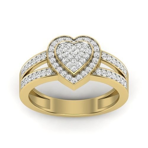 Women heart with split shank ring 3dm Render details 3D model 3D ...