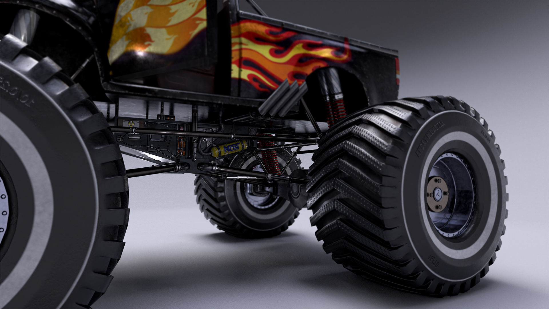 3D model Monster Truck Full Rig Unity and Unreal Engine 4 VR / AR / low ...