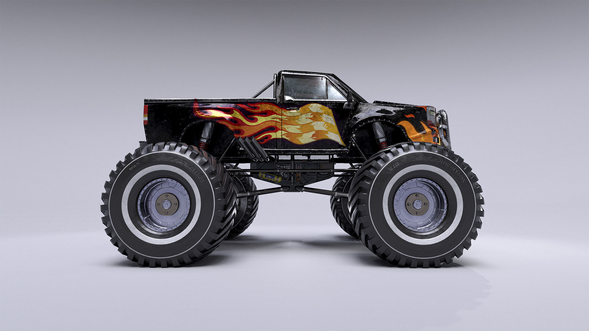 3D model Monster Truck Full Rig Unity and Unreal Engine 4 VR / AR / low ...