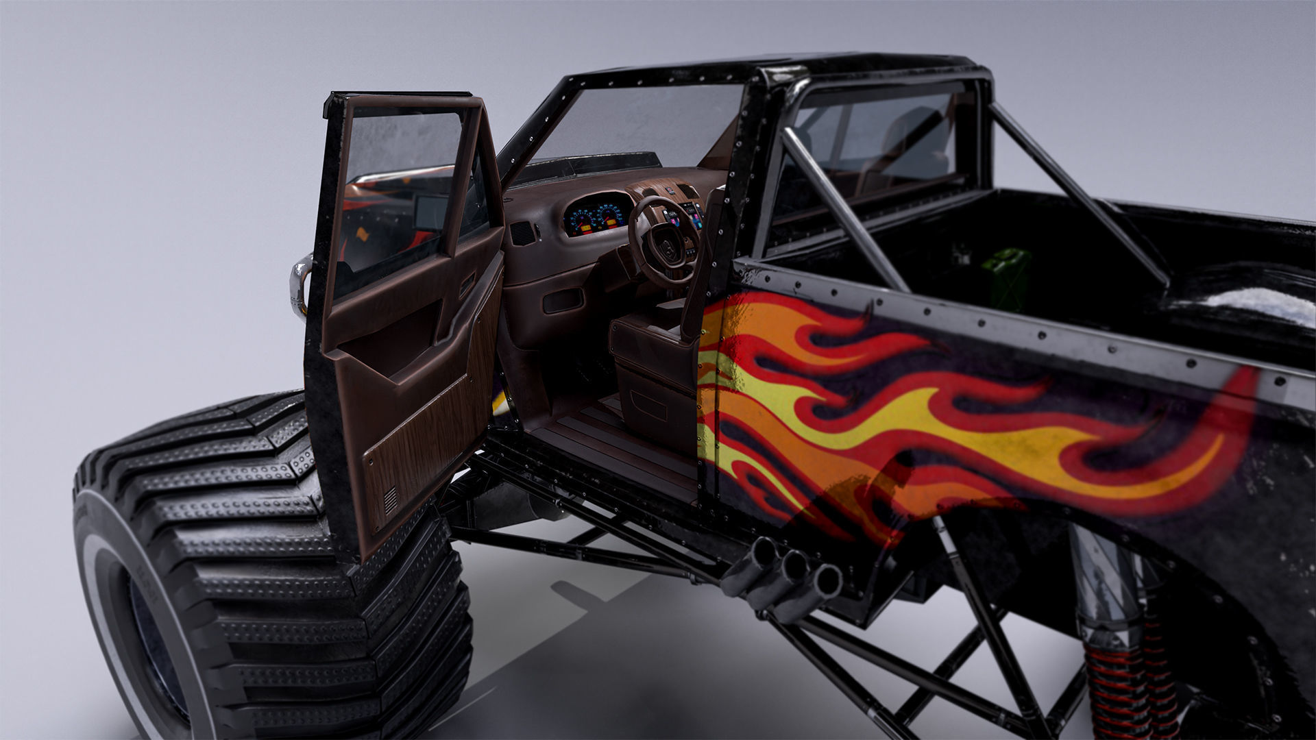 3D model Monster Truck Full Rig Unity and Unreal Engine 4 VR / AR / low ...