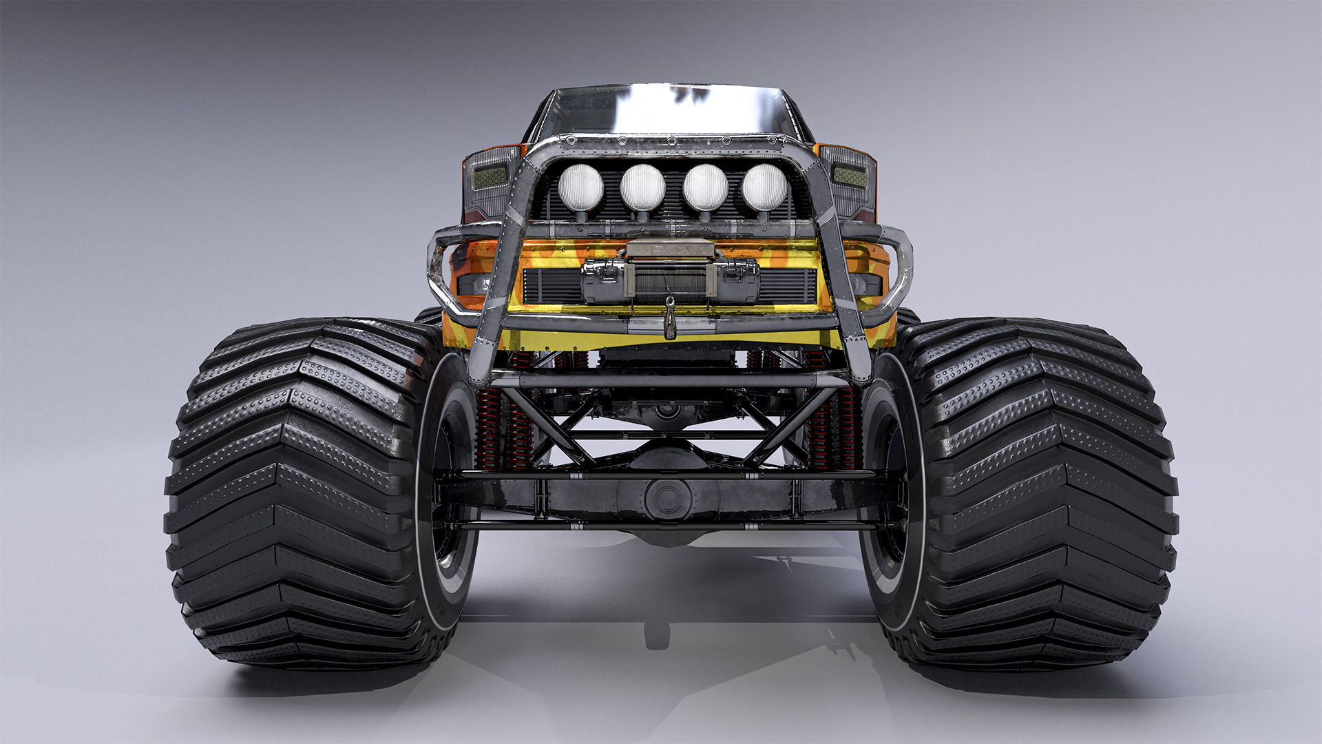 3D model Monster Truck Full Rig Unity and Unreal Engine 4 VR / AR / low ...