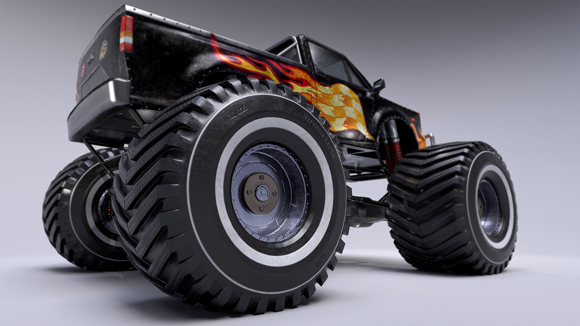 3D model Monster Truck Full Rig Unity and Unreal Engine 4 VR / AR / low ...