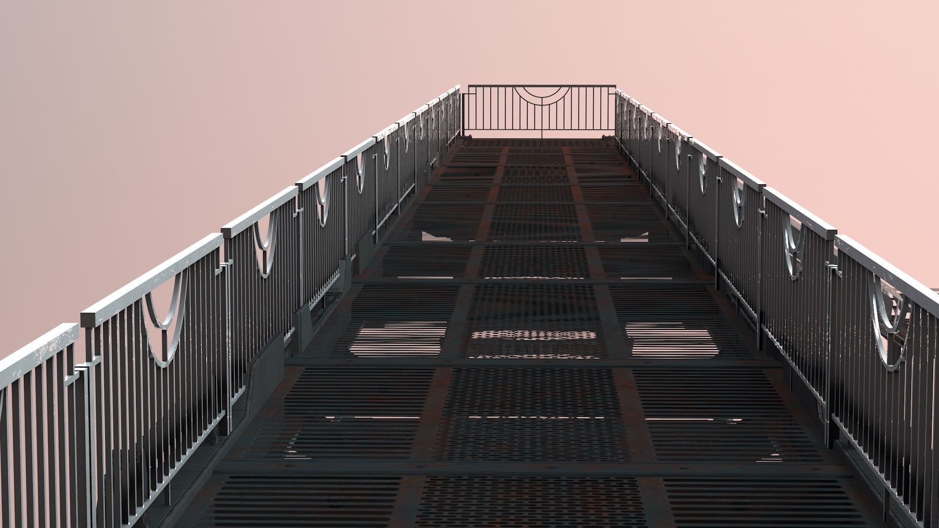 3D model Overpass Pedestrian Road Crossing Bridge VR / AR / low-poly ...