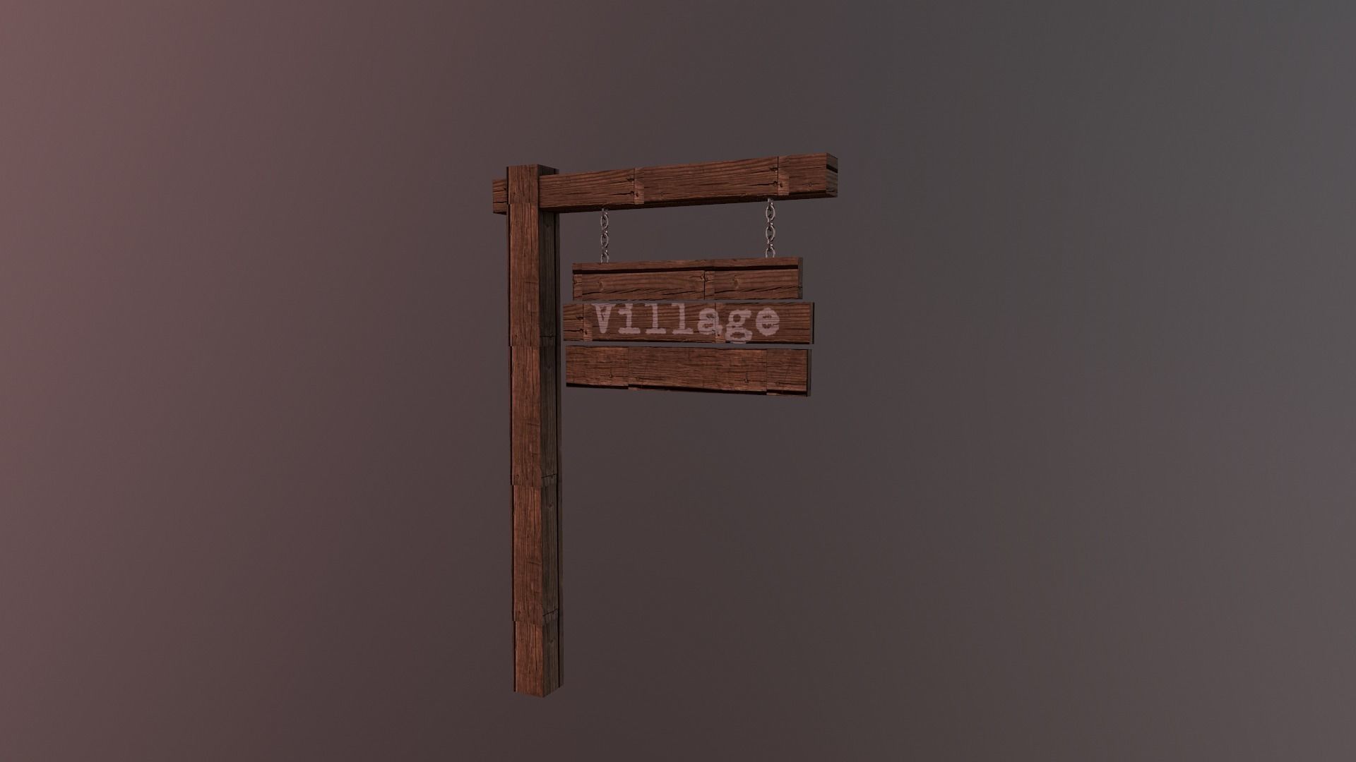 Village Sign free VR / AR / low-poly 3D model | CGTrader
