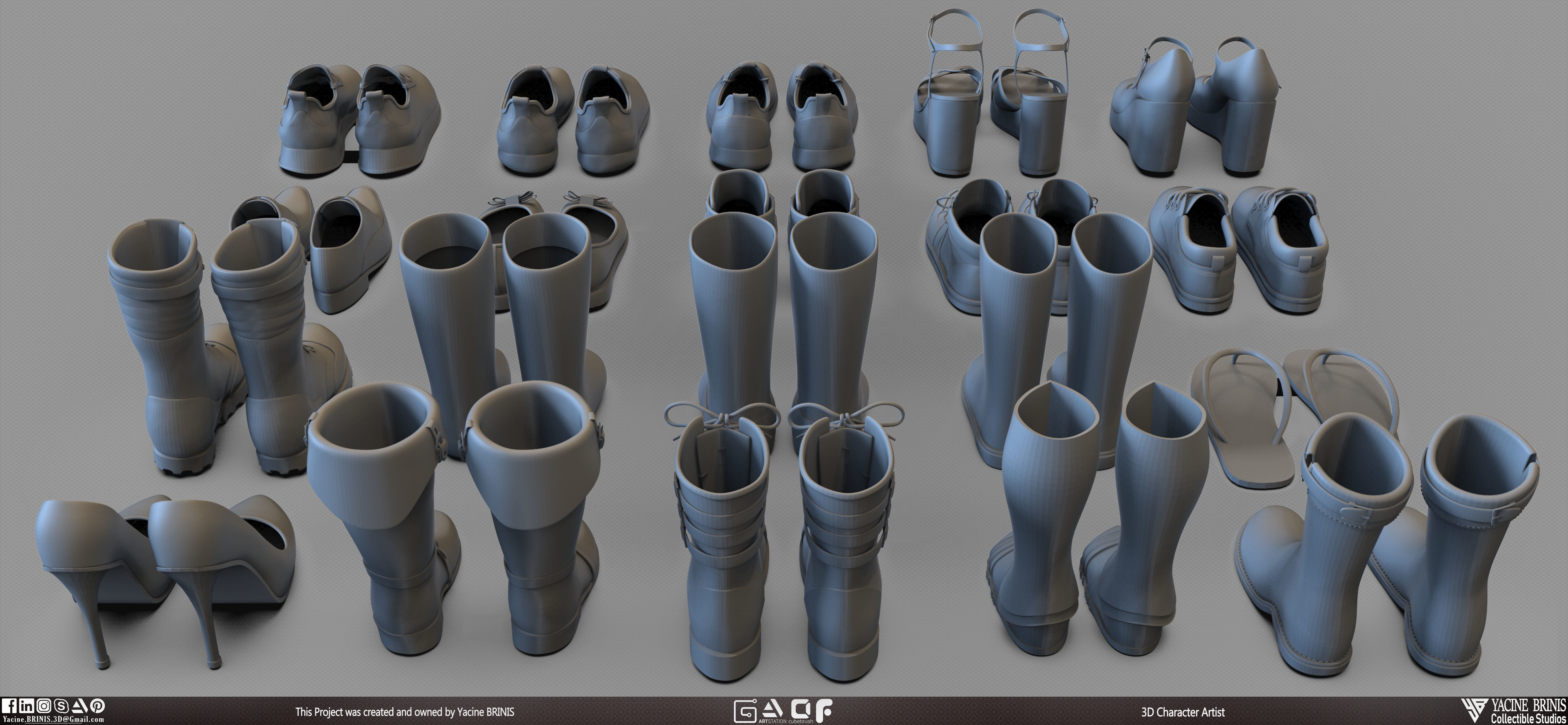 3D model Pack of 20 Shoes Volume 03 VR / AR / low-poly | CGTrader