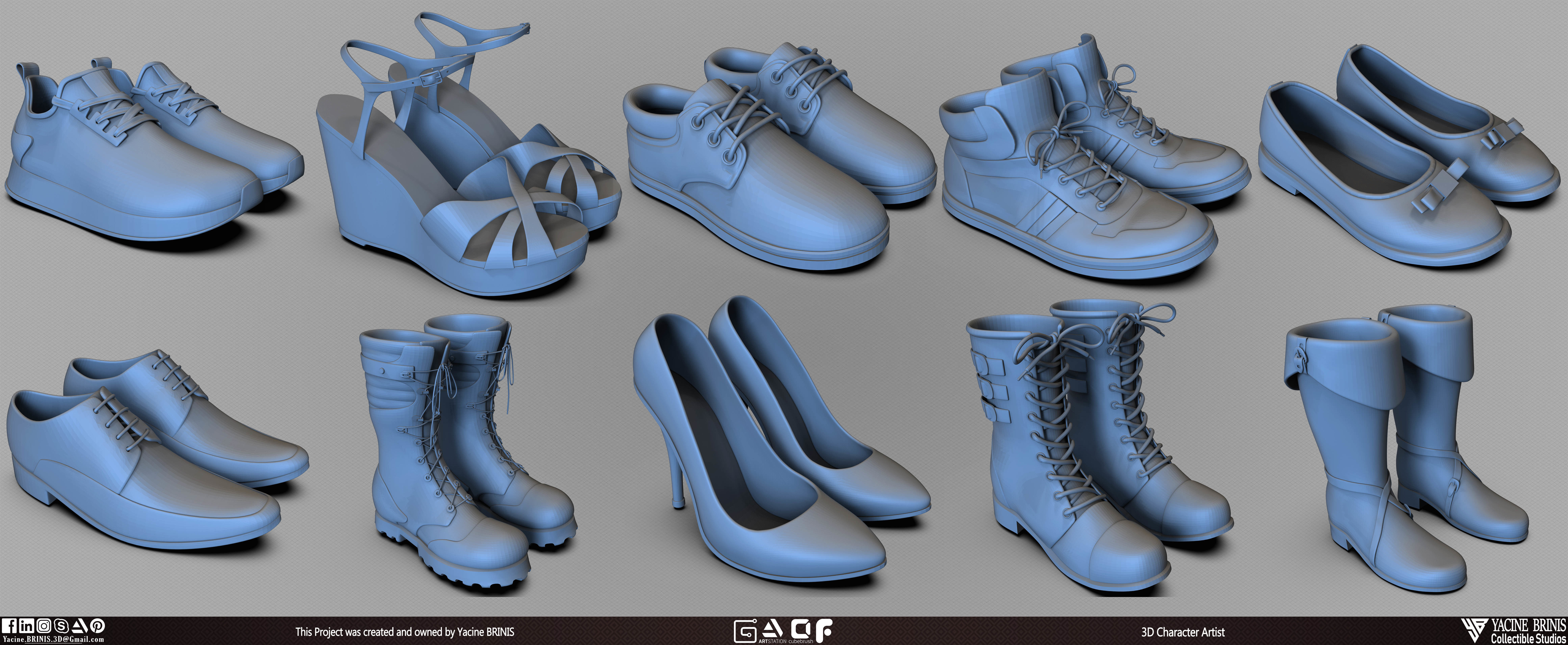 3D model Pack of 20 Shoes Volume 03 VR / AR / low-poly | CGTrader