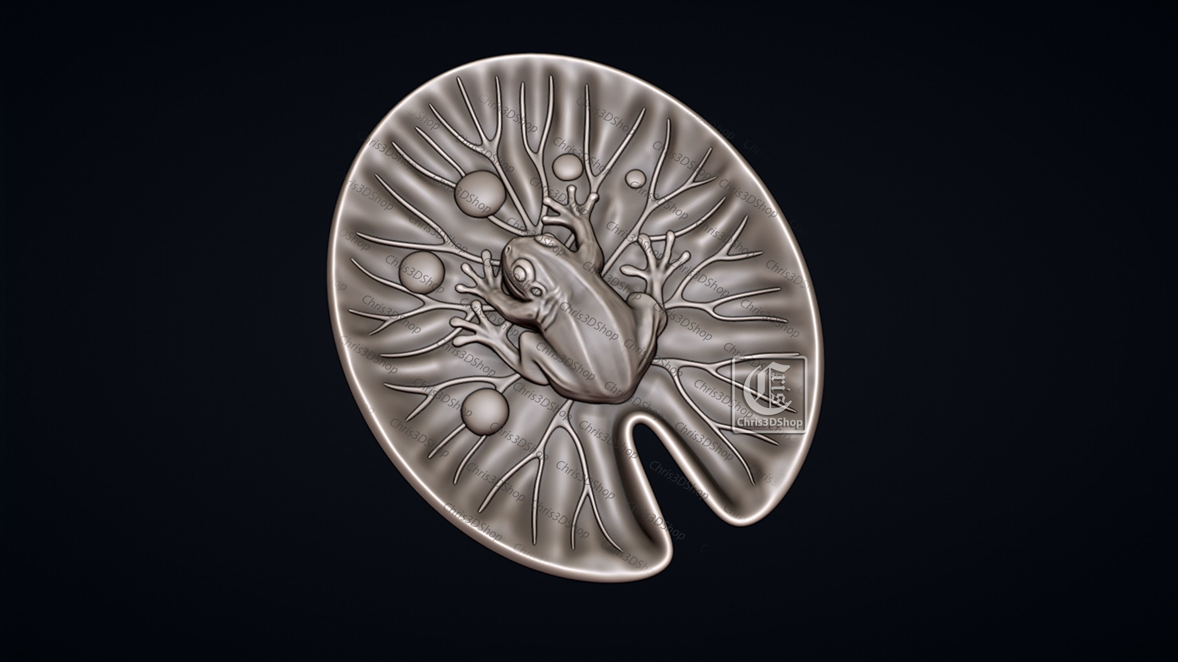 Frog on Lotus Leaf Tray - STL model for CNC 3D model | CGTrader