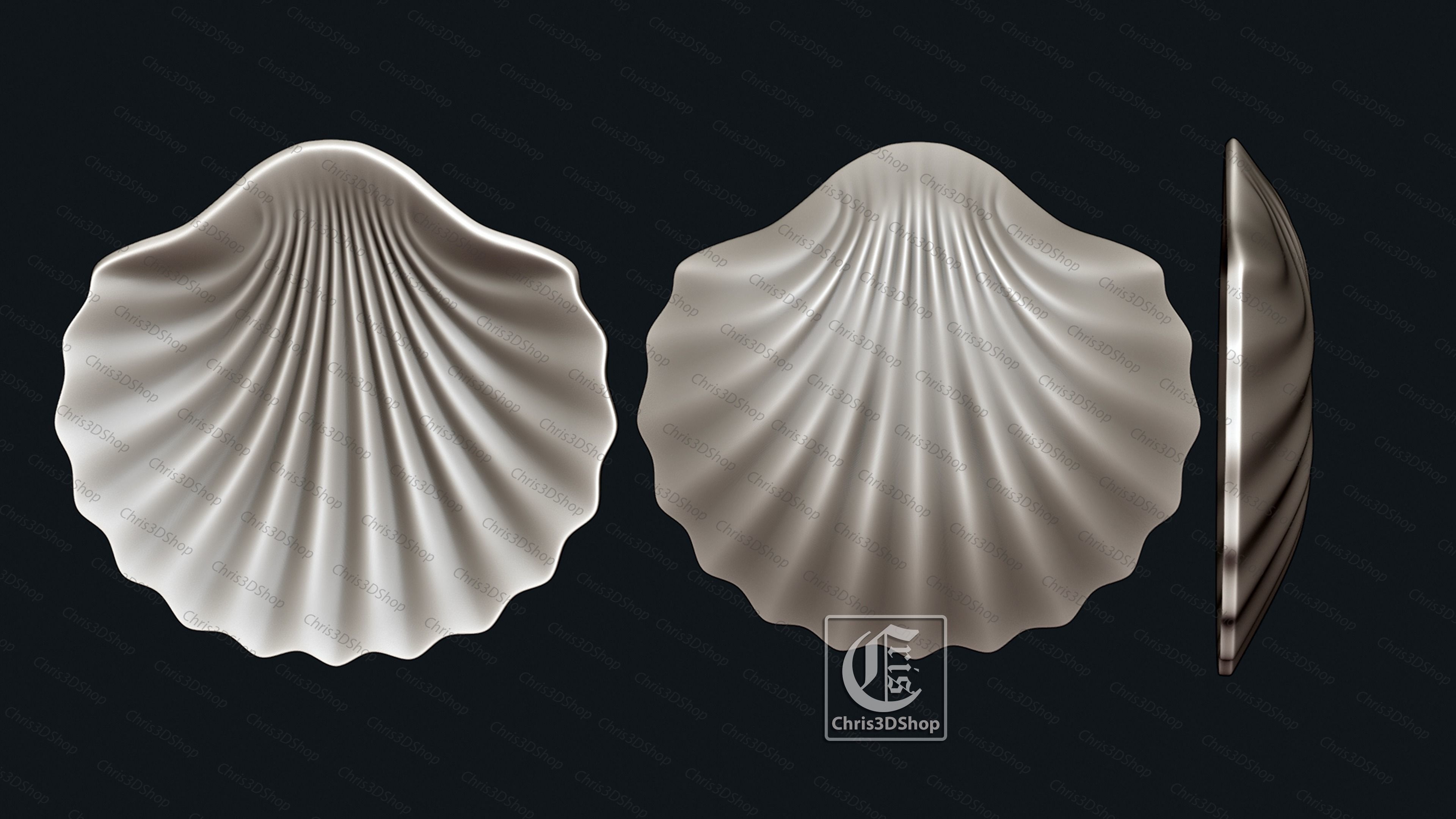 Seashell Tray - 3D STL Model for CNC Routers 3D model | CGTrader