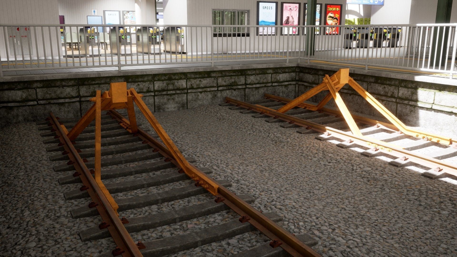 3D model Japanese Railway Station - Realistic Environment VR / AR / low ...