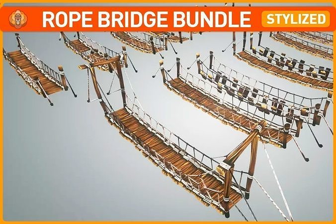 3D model Fantasy Rope Bridge Bundle VR / AR / low-poly | CGTrader