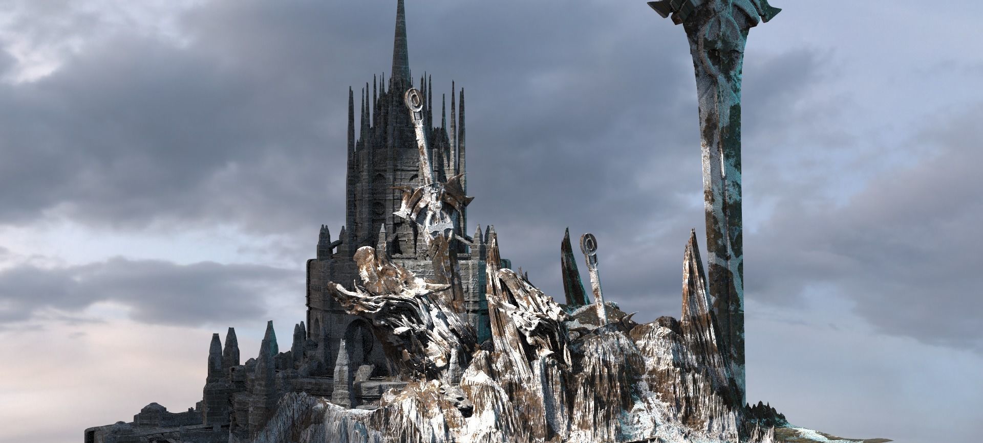 Van Helsing Mountain castle Tower 4 3D model | CGTrader