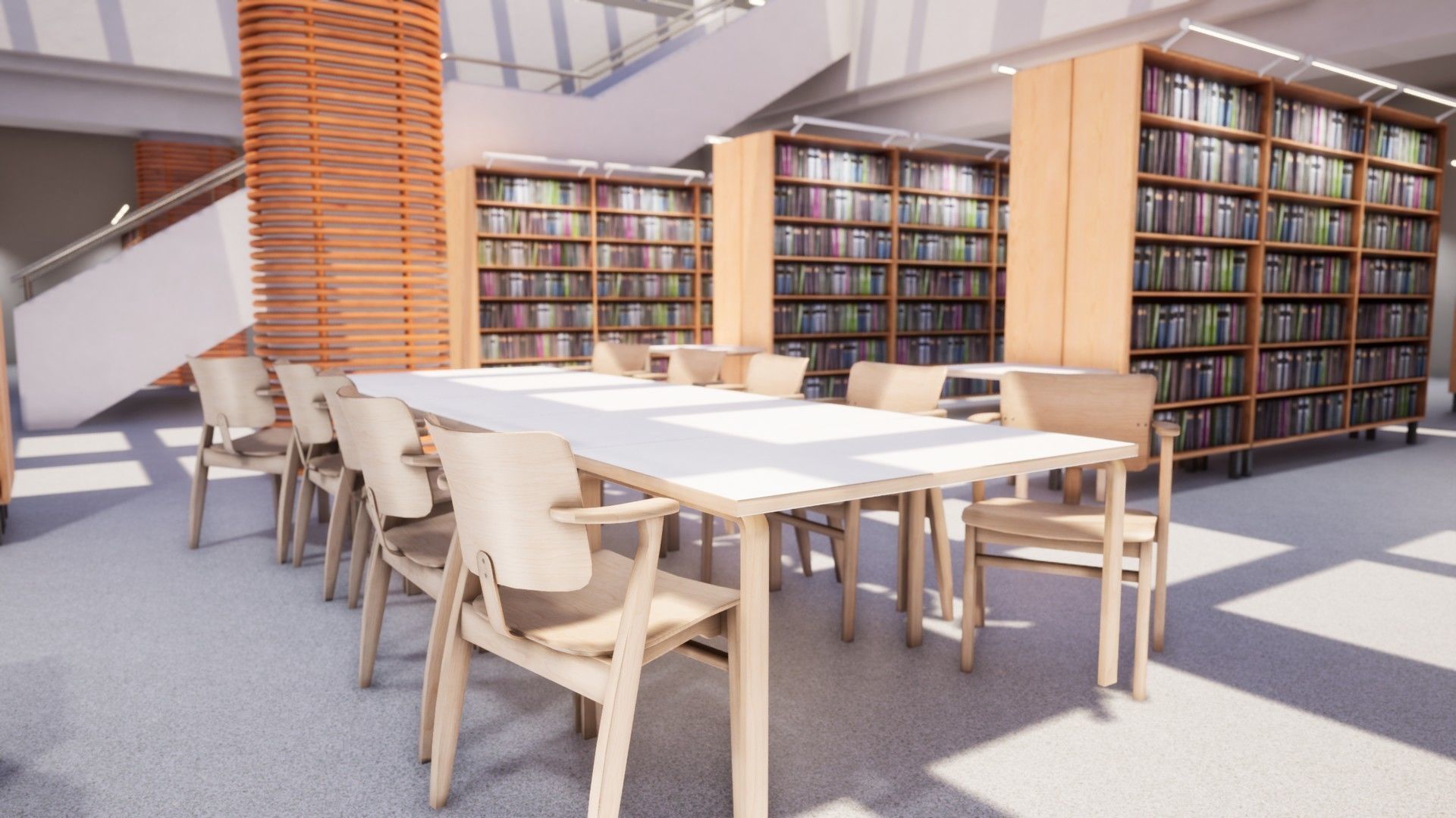 3D model Modern Library VR / AR / low-poly | CGTrader