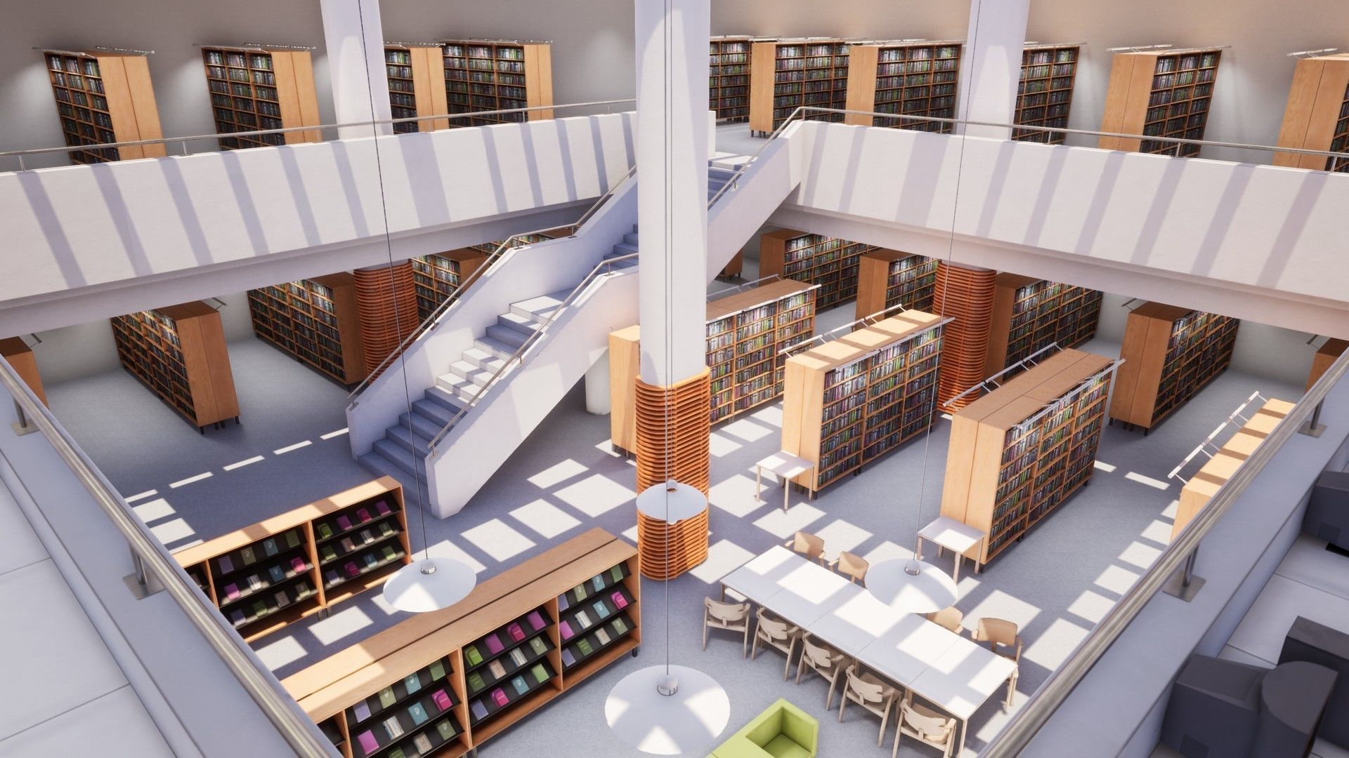 3D model Modern Library VR / AR / low-poly | CGTrader