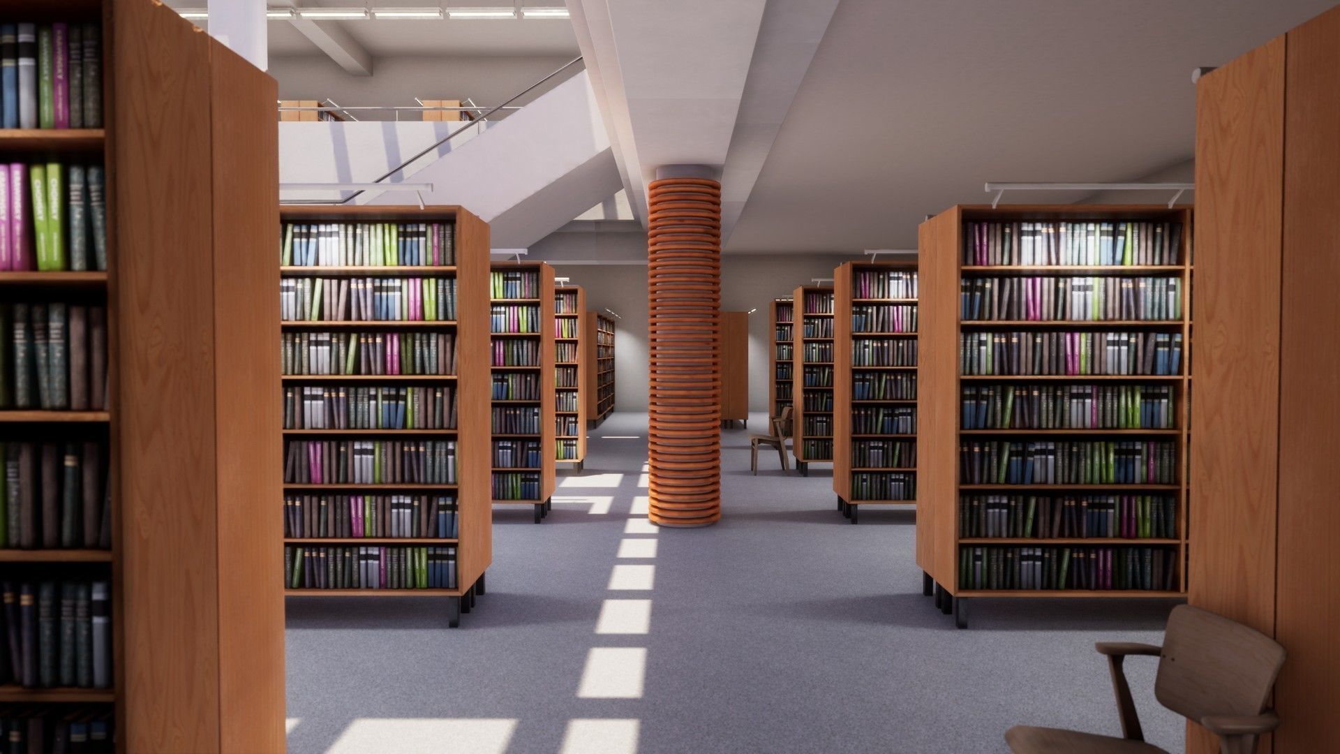 3D model Modern Library VR / AR / low-poly | CGTrader