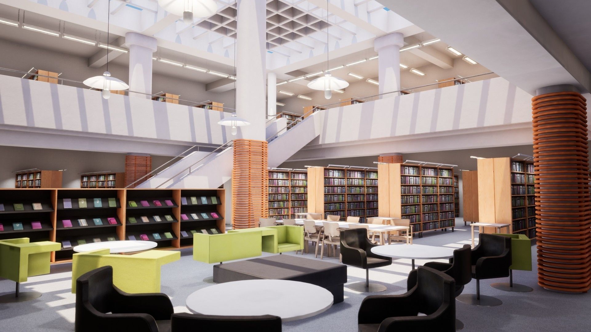 3D model Modern Library VR / AR / low-poly | CGTrader