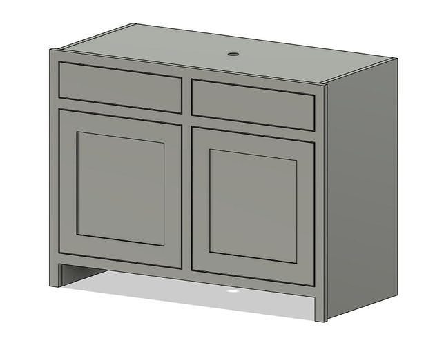 Shaker Style Kitchen Cabinet Double Door Drawer Traditional 3D model 3D ...